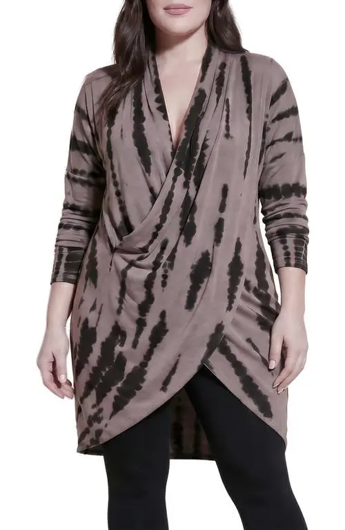 STANDARDS & PRACTICES Crisscross Tie Dye Knit Top - Taupe