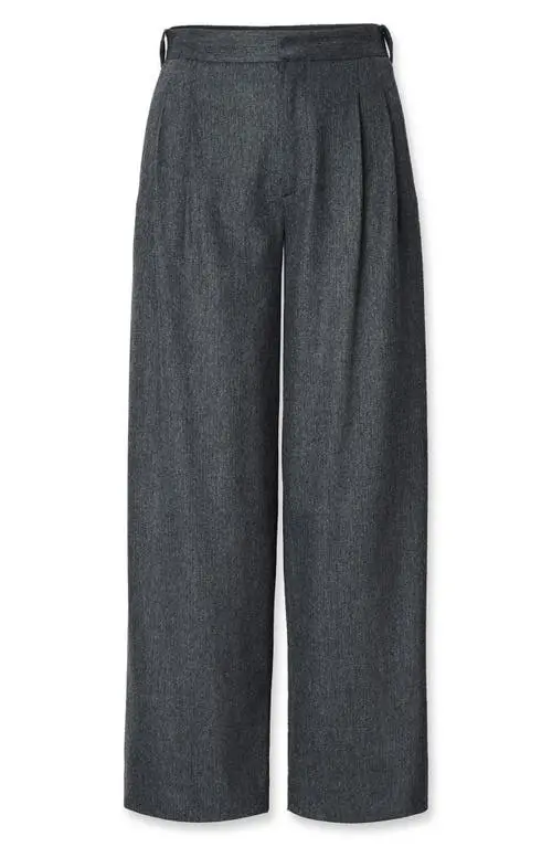 Rag & Bone Lawrence Wide Leg Wool Blend Tailored Pants