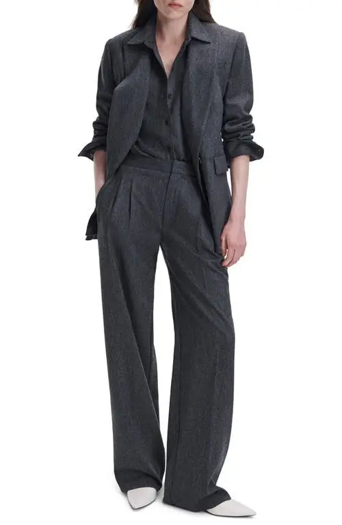 Rag & Bone Lawrence Wide Leg Wool Blend Tailored Pants