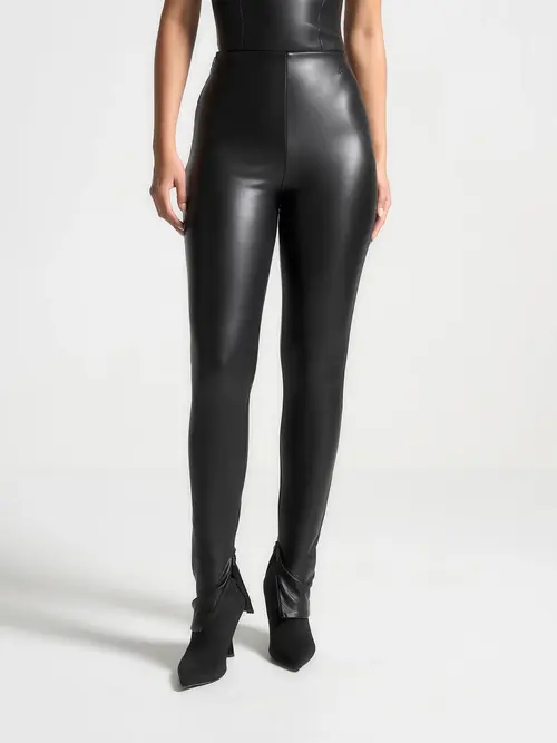 Manière De Voir Sculpted Leather Leggings