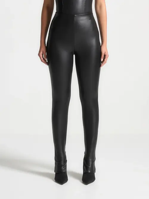 Manière De Voir Sculpted Leather Leggings