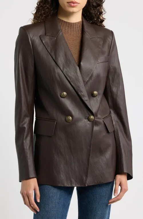 Kobi Halperin Alyson Faux Leather Double Breasted Blazer