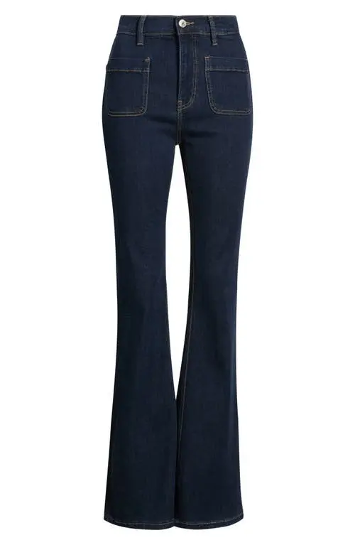 Warp + Weft Mia Patch Pocket High Waist Flare Jeans