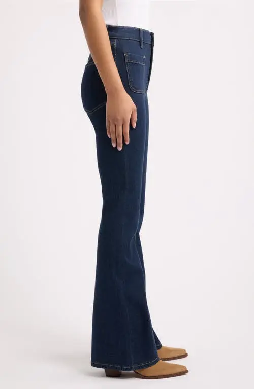 Warp + Weft Mia Patch Pocket High Waist Flare Jeans