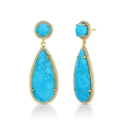 GEMMA AZZURRO Large Pear Earrings
