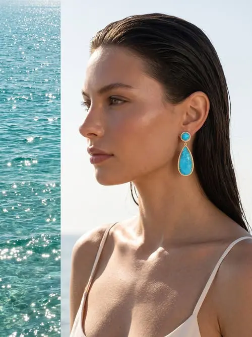 GEMMA AZZURRO Large Pear Earrings