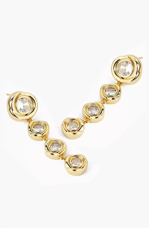 YOJ Carlo Drop Earrings In & Crystals