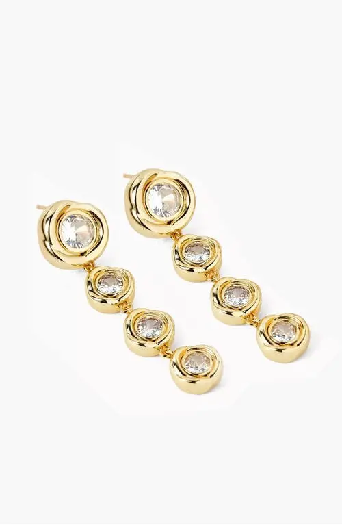 YOJ Carlo Drop Earrings In & Crystals