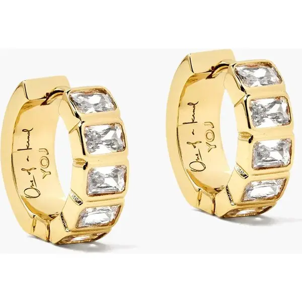 YOJ Kwarlo Mini Pave Hoop Earrings In And Crystals
