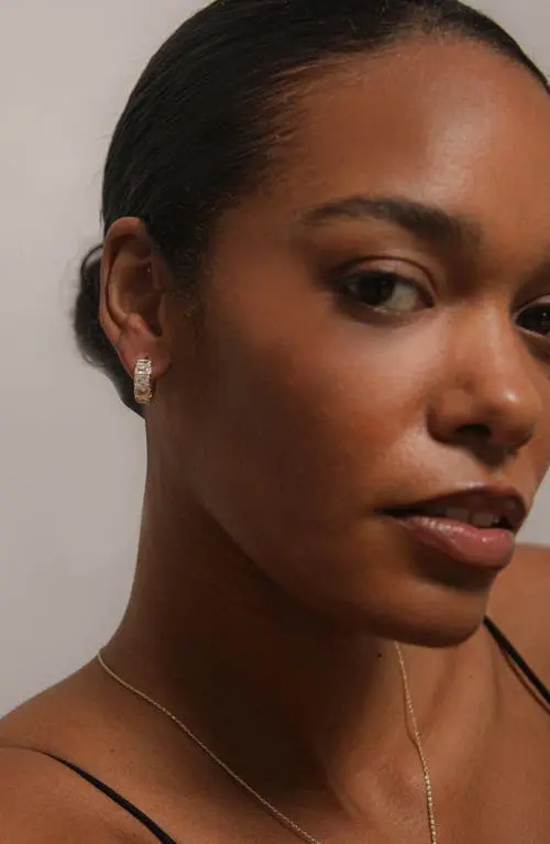 YOJ Kwarlo Mini Pave Hoop Earrings In And Crystals
