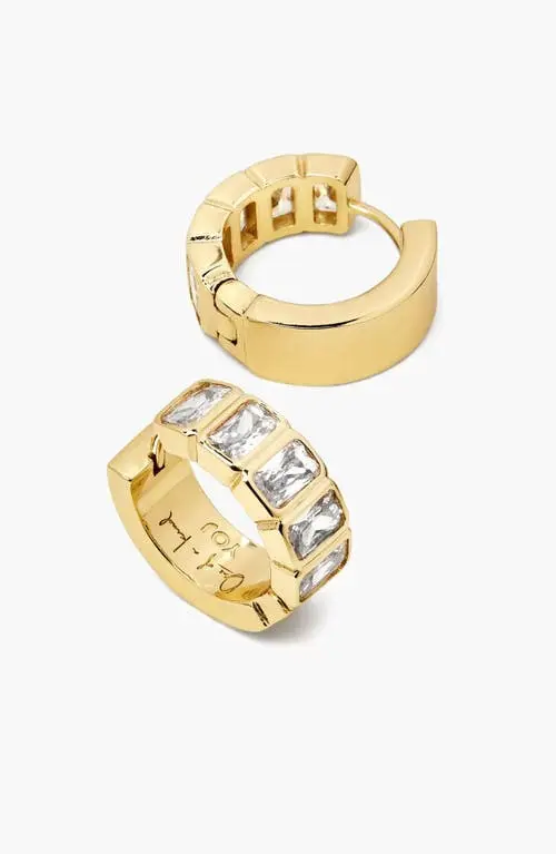 YOJ Kwarlo Mini Pave Hoop Earrings In And Crystals