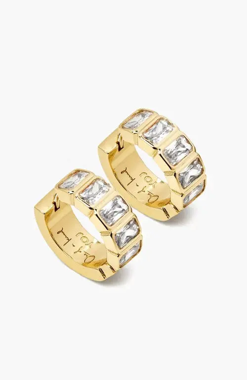 YOJ Kwarlo Mini Pave Hoop Earrings In And Crystals