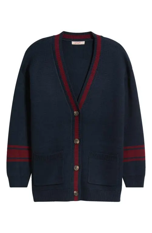 Marine Layer Varsity Long Cardigan - Twilight