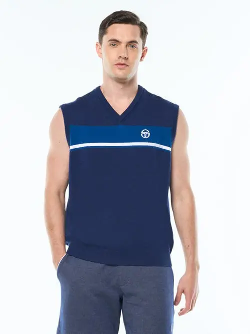 SERGIO TACCHINI Fico V-neck Vest - Beacon Blue