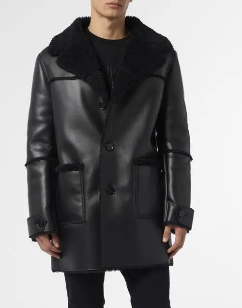 Philipp Plein Long Eco Shearling Jacket