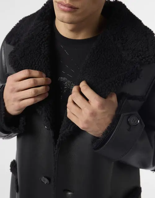 Philipp Plein Long Eco Shearling Jacket
