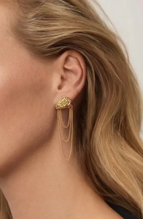 YOJ Atagi Face On Chain Stud Earrings