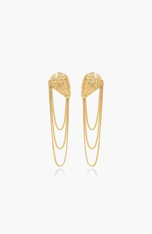 YOJ Atagi Face On Chain Stud Earrings
