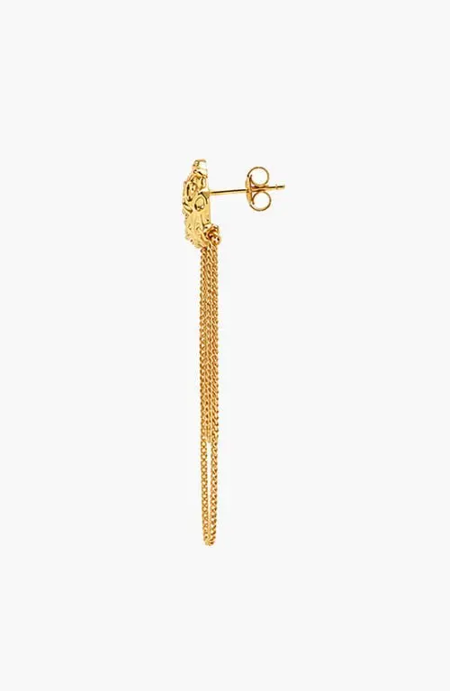 YOJ Atagi Face On Chain Stud Earrings