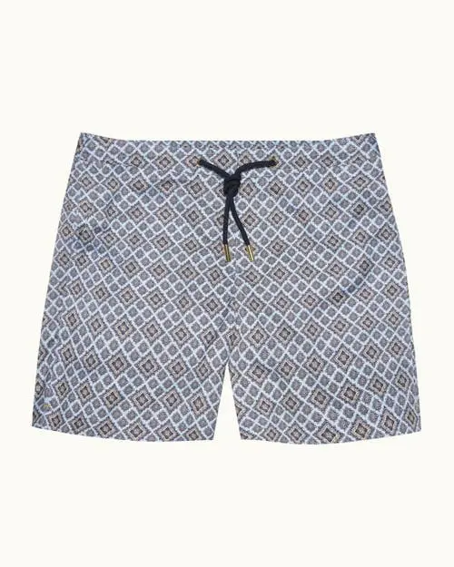 Orlebar Brown Bulldog Drawcord Mid Length Swim Shorts - Wave Blue