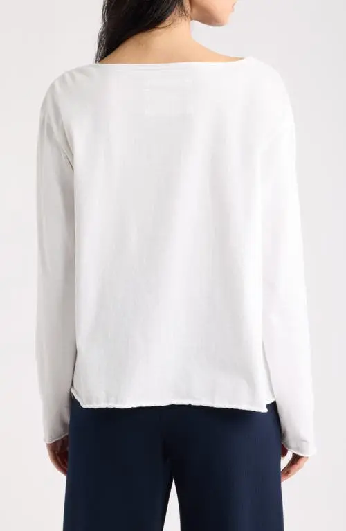 Frank & Eileen Ella Boatneck Top - White