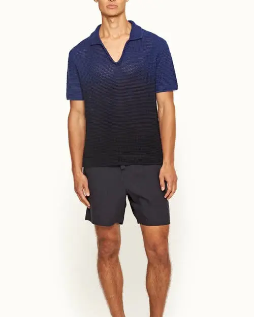 Orlebar Brown Batten Crochet Gradient Dye Polo Shirt