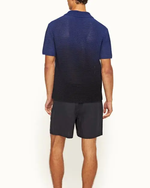 Orlebar Brown Batten Crochet Gradient Dye Polo Shirt