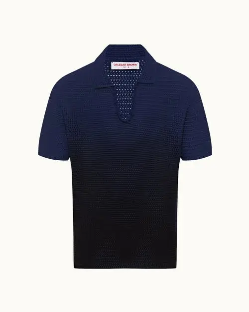 Orlebar Brown Batten Crochet Gradient Dye Polo Shirt