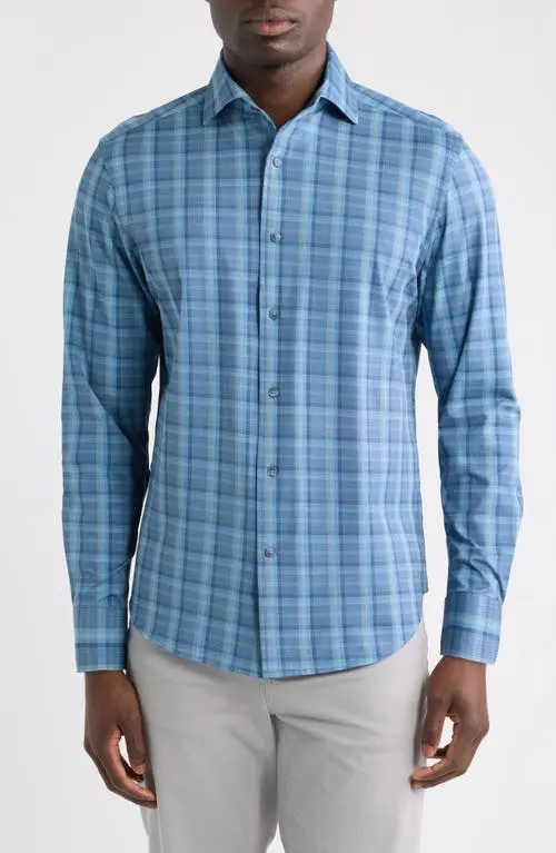 Bugatchi Devon Ooohcotton® Plaid Button-up Shirt - Slate