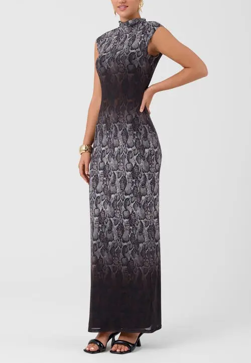 Rachel Rachel Roy Coco Mock Neck Mesh Midi Dress