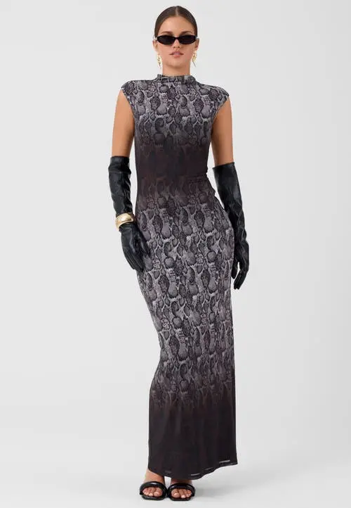 Rachel Rachel Roy Coco Mock Neck Mesh Midi Dress