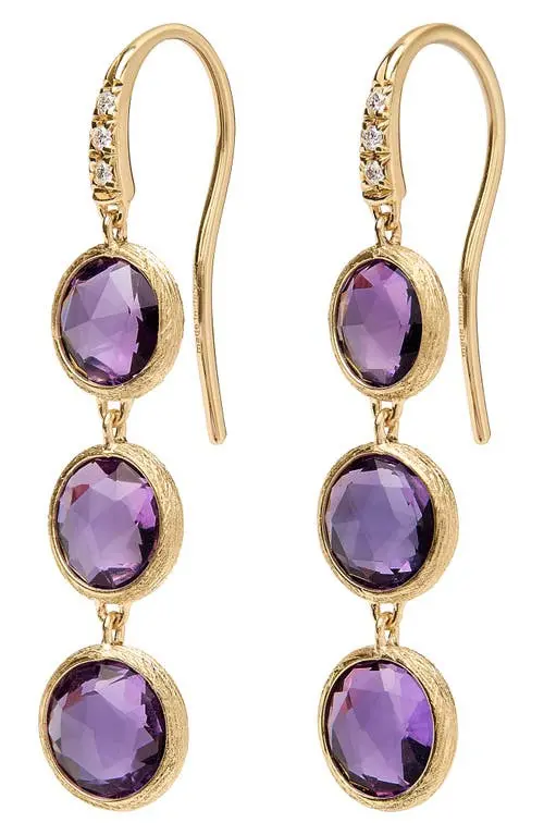 Marco Bicego Jaipur Color Amethyst & Diamond Three-drop Earrings - Gold