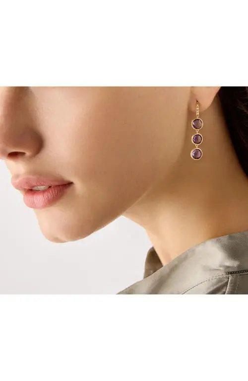 Marco Bicego Jaipur Color Amethyst & Diamond Three-drop Earrings