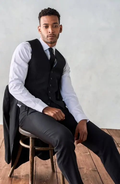 THE BLACK TUX Suit Vest - Black