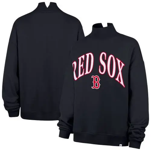 '47 Boston Red Sox Oversized Vantage Mock Neck Sweatshirt - Navy