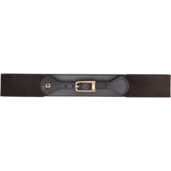 Maje Mixed Suede And Leather Corset Belt - Dark Brown