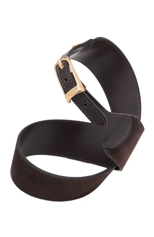 Maje Mixed Suede And Leather Corset Belt