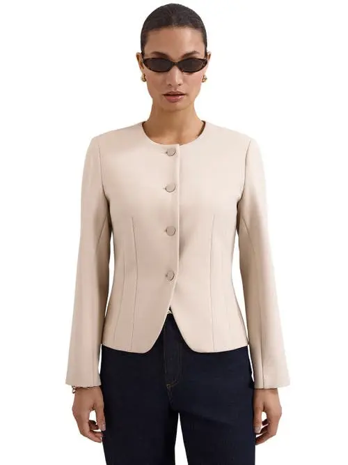 PHASE EIGHT Carla Sculpted Ponte Jacket - Stone