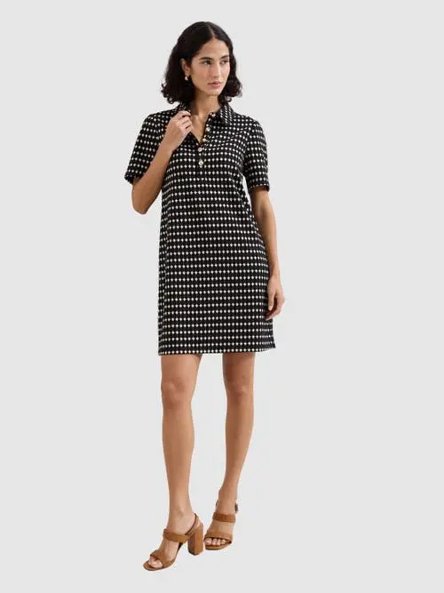 PHASE EIGHT Vivienne Button-placket Shirt Dress - Black/ivory