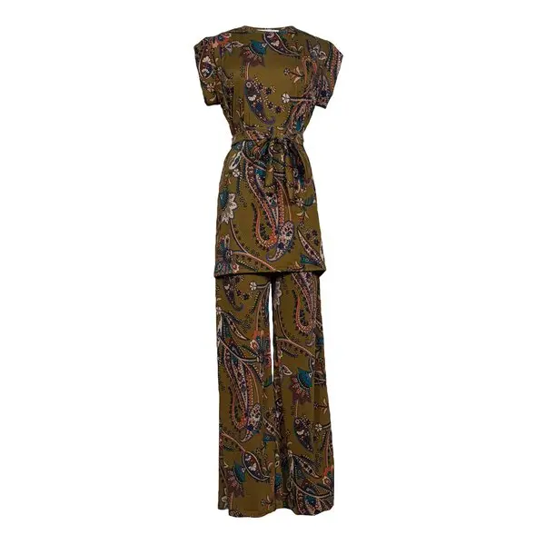 JENNAFER GRACE Ashbury Moss Tunic And Palazzo Set