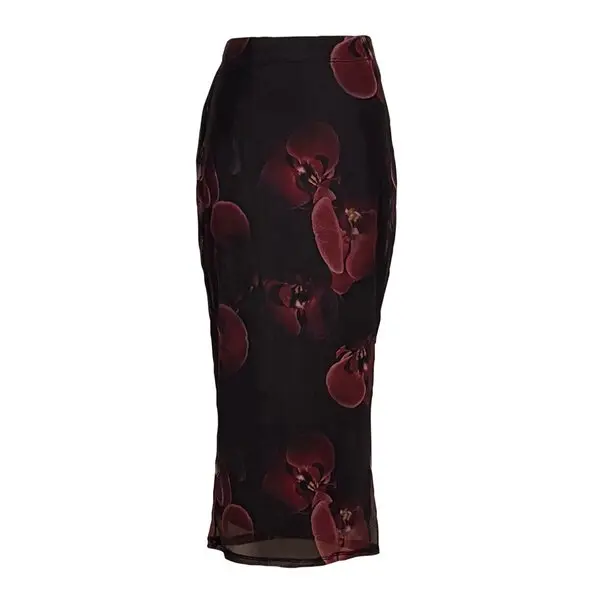 JENNAFER GRACE Lucy Pencil Skirt In Orchid - Black