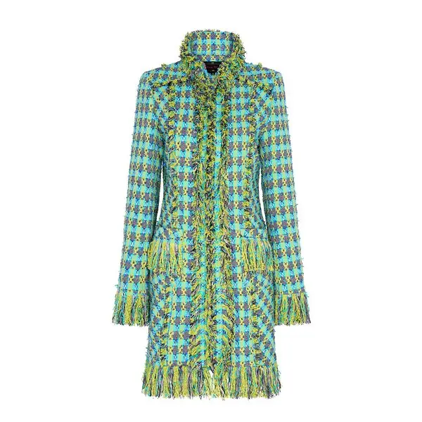 BEATRICE VON TRESCKOW Aqualime Fringed Lacy Coat - Green