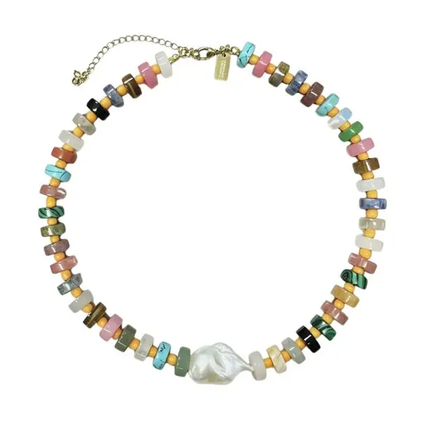 CHRISTINA GREENE Happy Go Lucky Baroque Pearl Beaded Necklace - Yellow