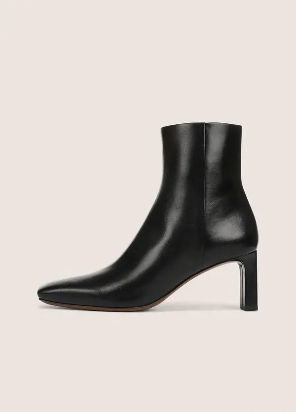 Vince Valetta Leather Ankle Boot - Black