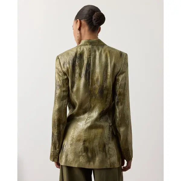 Ralph Lauren Marcy Abstract Metallic Jacquard Jacket