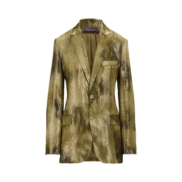 Ralph Lauren Marcy Abstract Metallic Jacquard Jacket