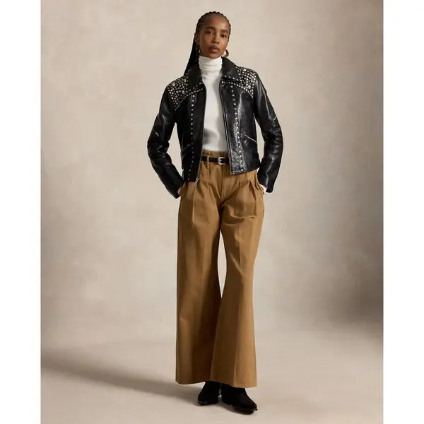 Ralph Lauren Studded Leather Moto Jacket