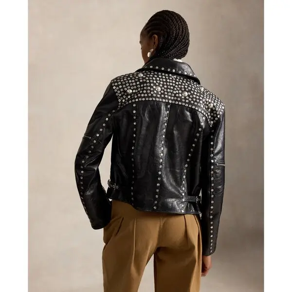 Ralph Lauren Studded Leather Moto Jacket