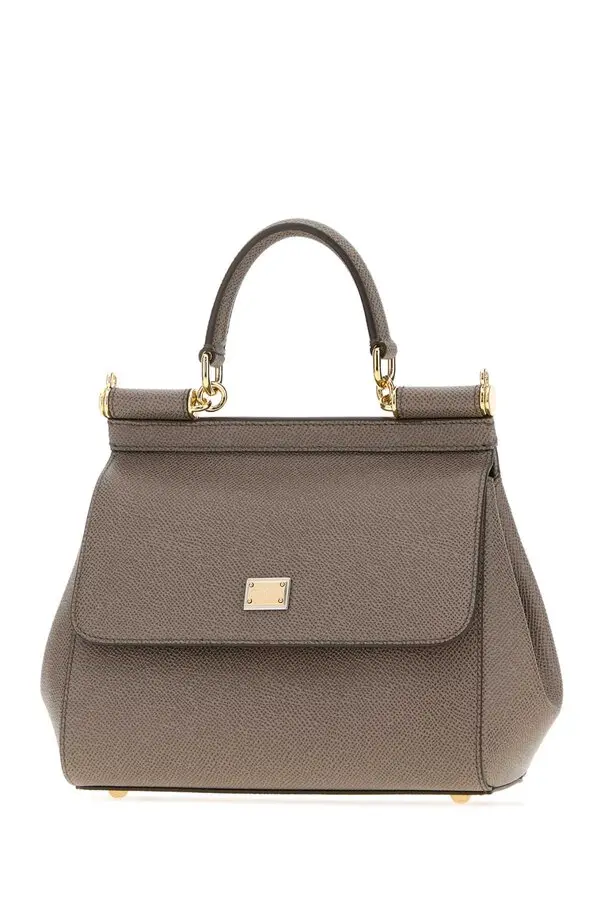 Dolce & Gabbana Grey Leather Medium Sicily Handbag