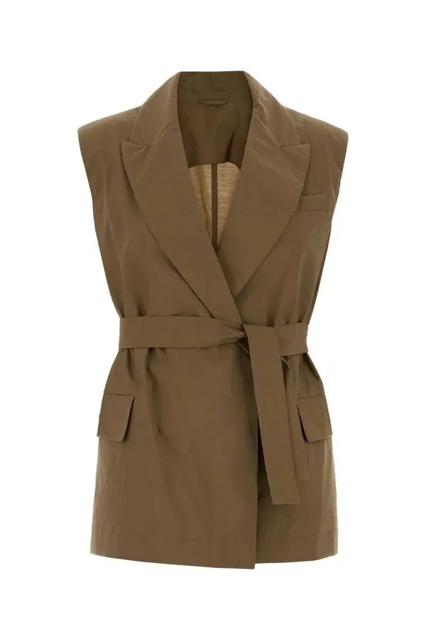 Brunello Cucinelli Cappuccino Cotton Blend Vest - Brown